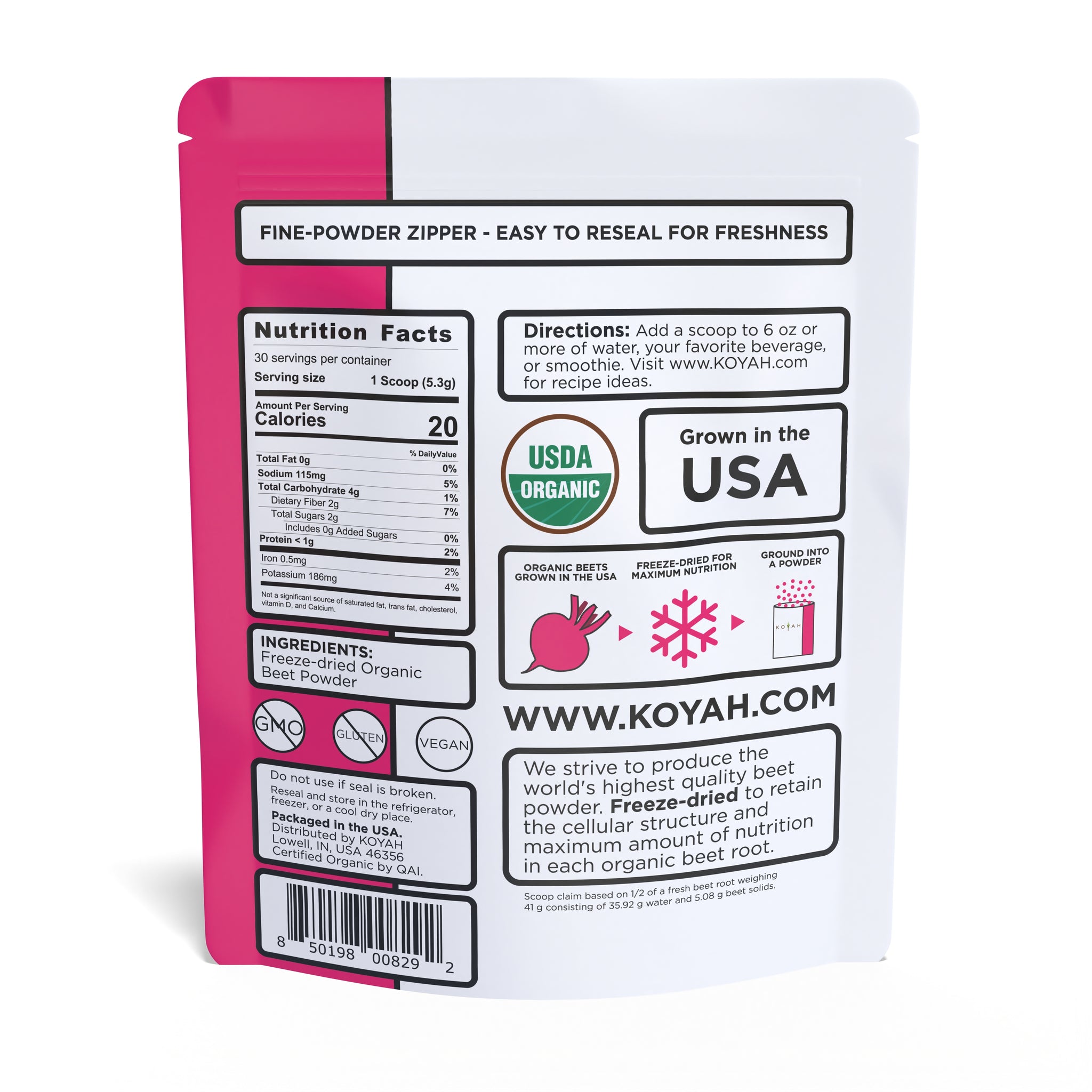 Organic Freeze-Dried Beet Powder - USA Grown, Third Party Tested for ...