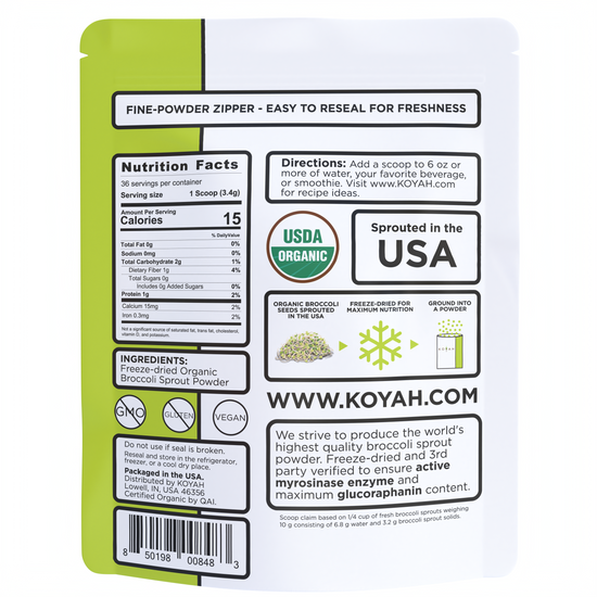 Organic Broccoli Sprout Powder - USA Sprouted & Freeze-Dried – KOYAH