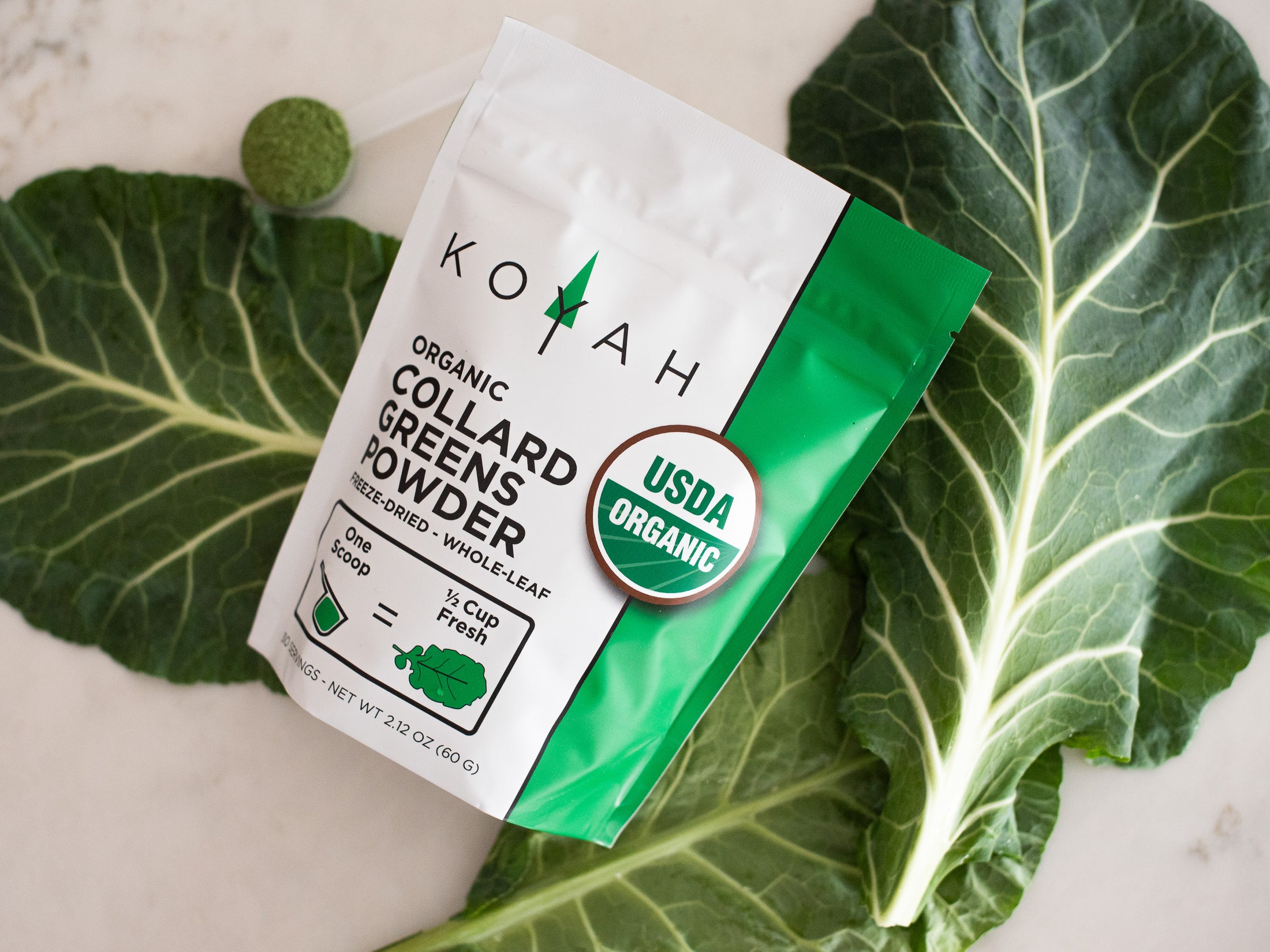 Organic Collard Greens Powder - USA Grown & Freeze-Dried – KOYAH