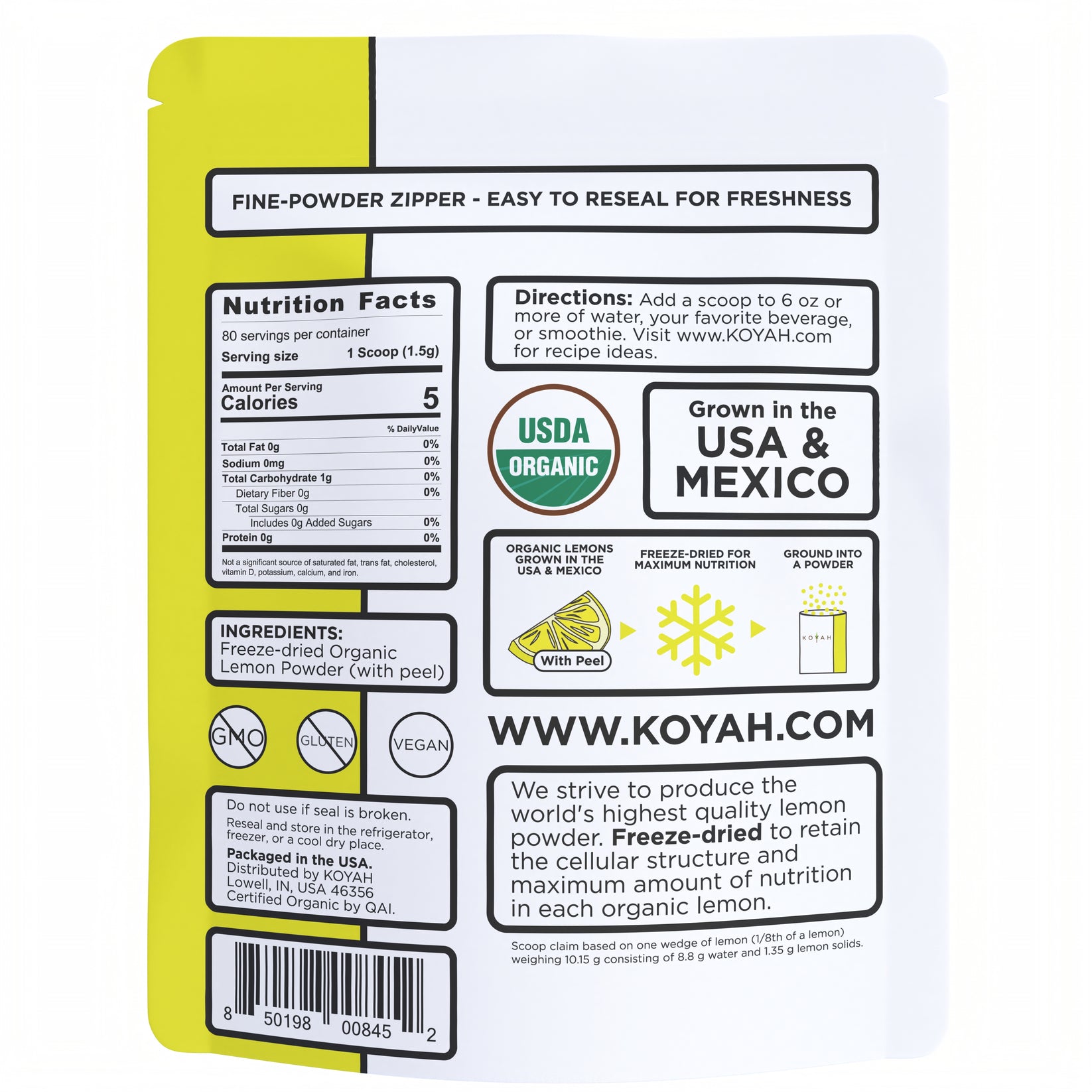 Organic Freeze-Dried Lemon Powder (with peel) – KOYAH