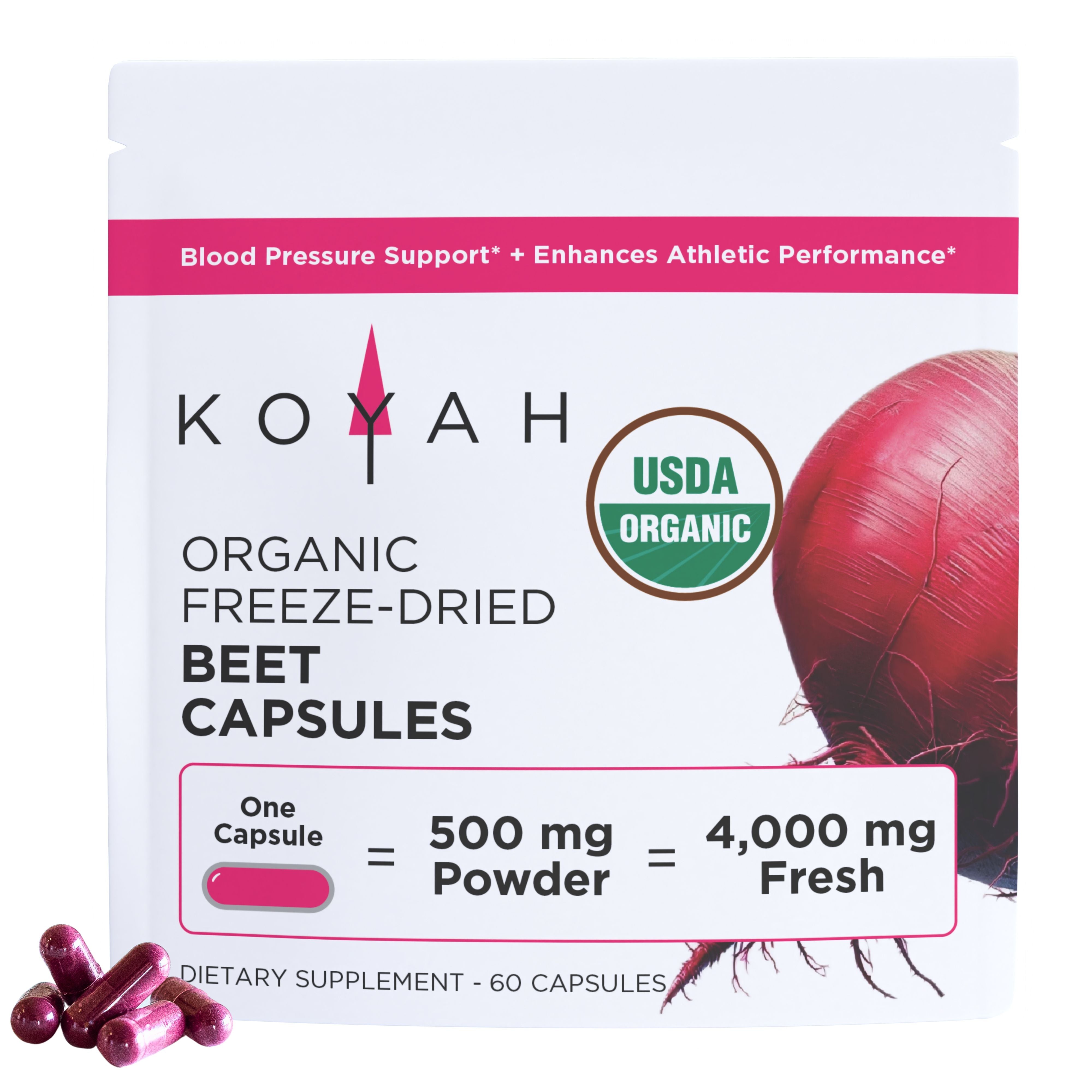 Organic Beet Capsules - Poland Grown & Freeze-Dried – KOYAH