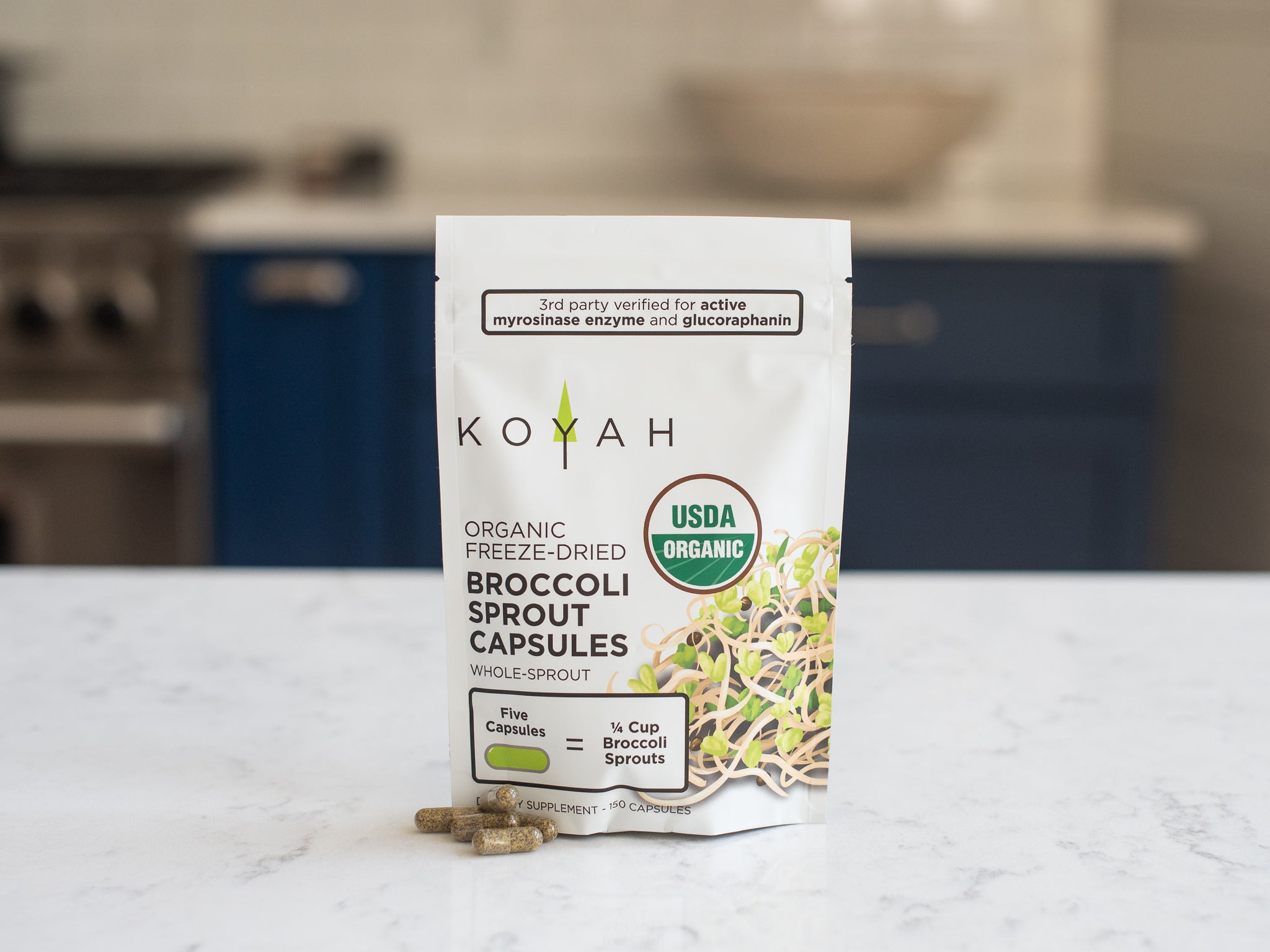 Organic Broccoli Sprout Capsules - USA Sprouted & Freeze-Dried – KOYAH