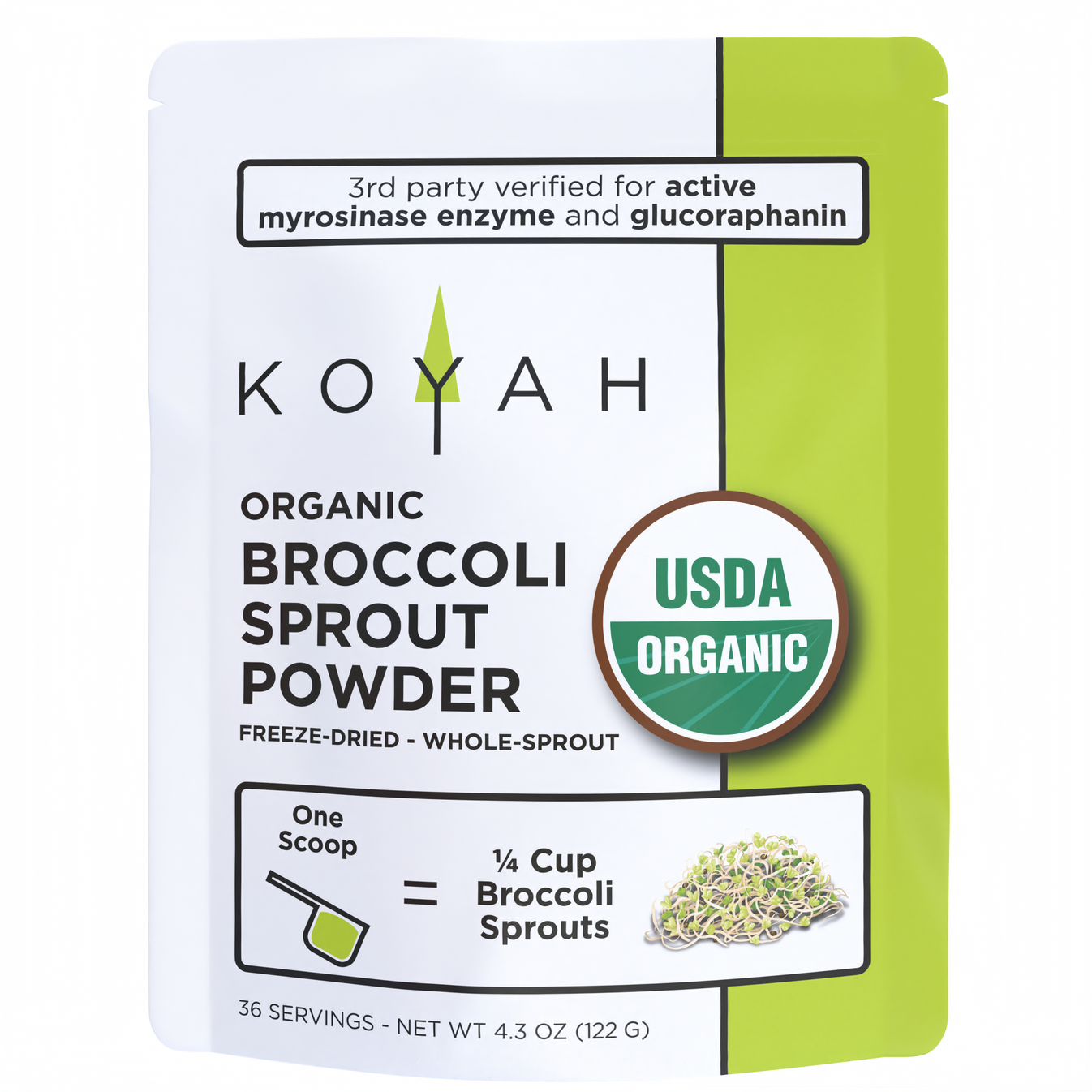 Organic Broccoli Sprout Powder - USA Sprouted & Freeze-Dried – KOYAH